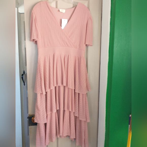 Ember | Dresses | Ember Tiered Pink Dress Size Xl New With Tag | Poshmark
